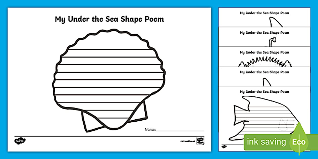 Under the Sea Shape Poetry Templates (teacher made) - Twinkl
