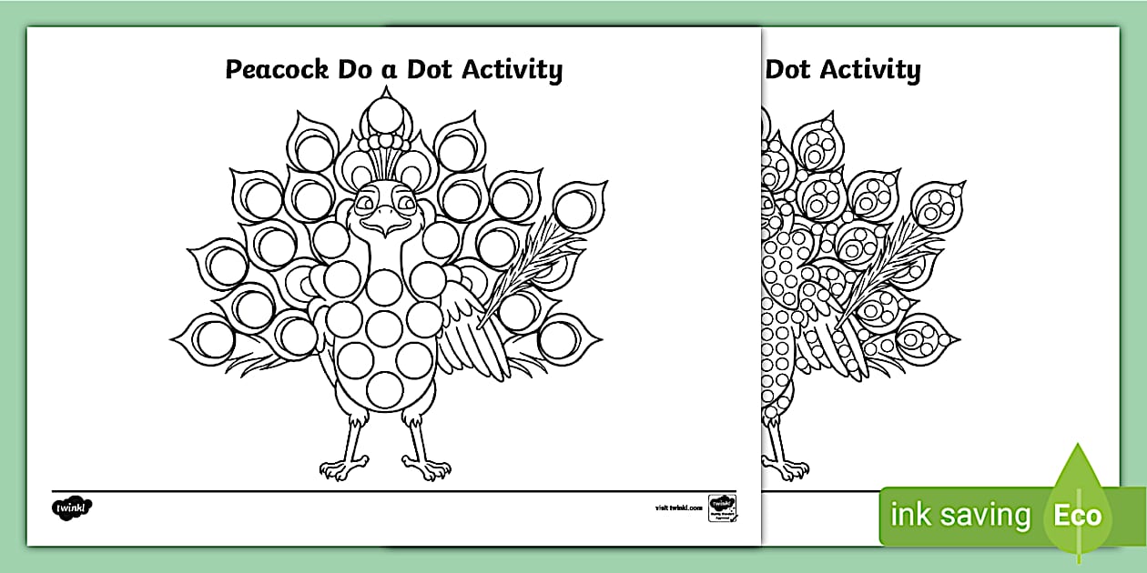 Free Peacock Do a Dot Activity for Kids: Download here!