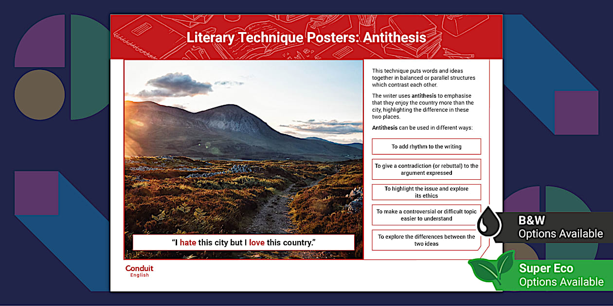 Literary Technique Posters: Antithesis (Teacher-Made)