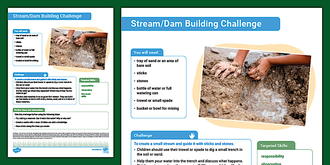 Stream/Dam Building Challenge (teacher made) - Twinkl