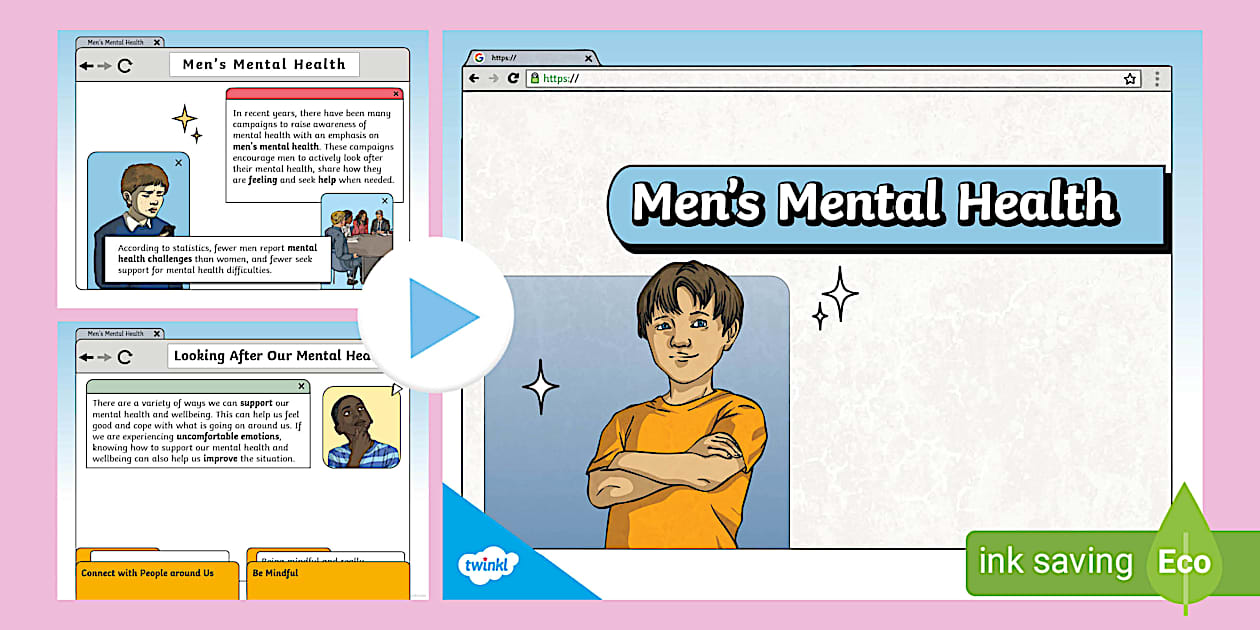 Men's Mental Health KS2 PowerPoint (teacher made) - Twinkl