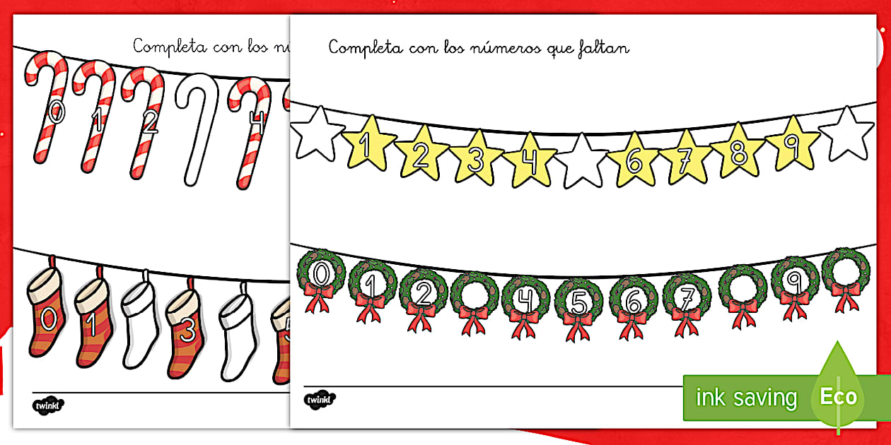 Ficha de buscar números de 1 a 10: La Navidad | Twinkl