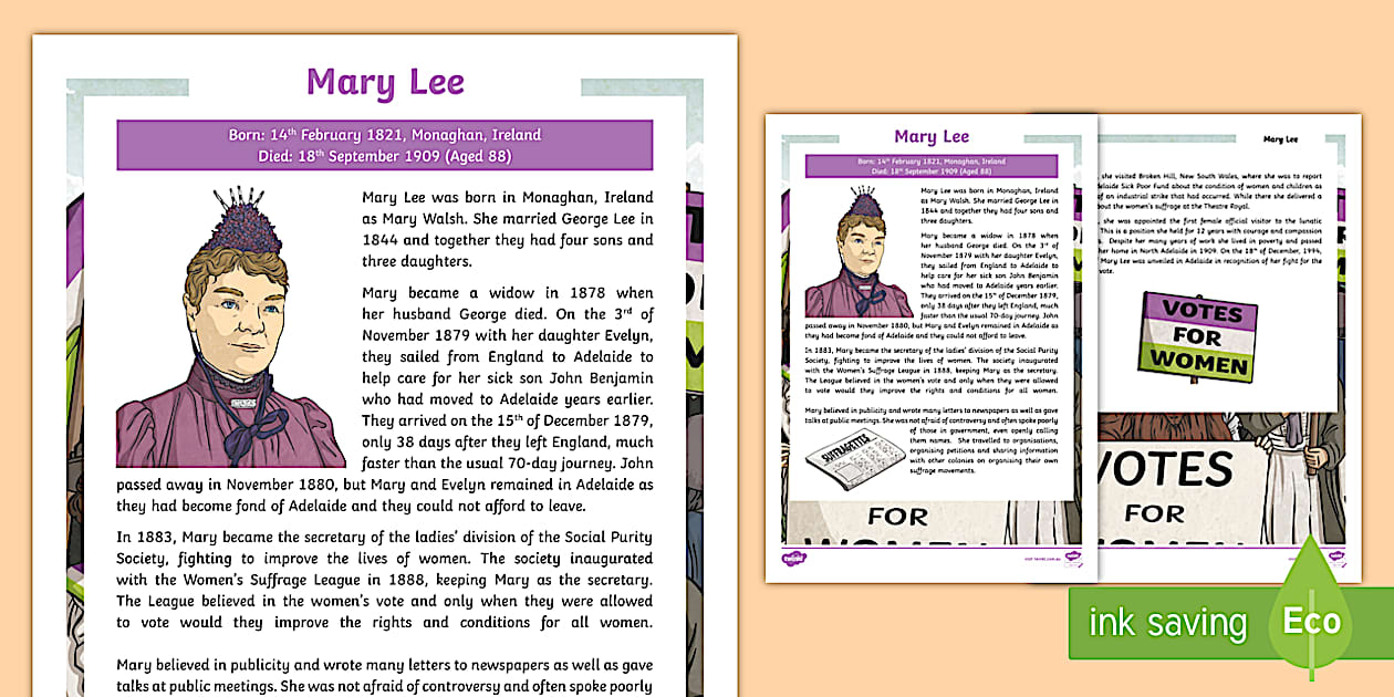 Mary Lee Fact File