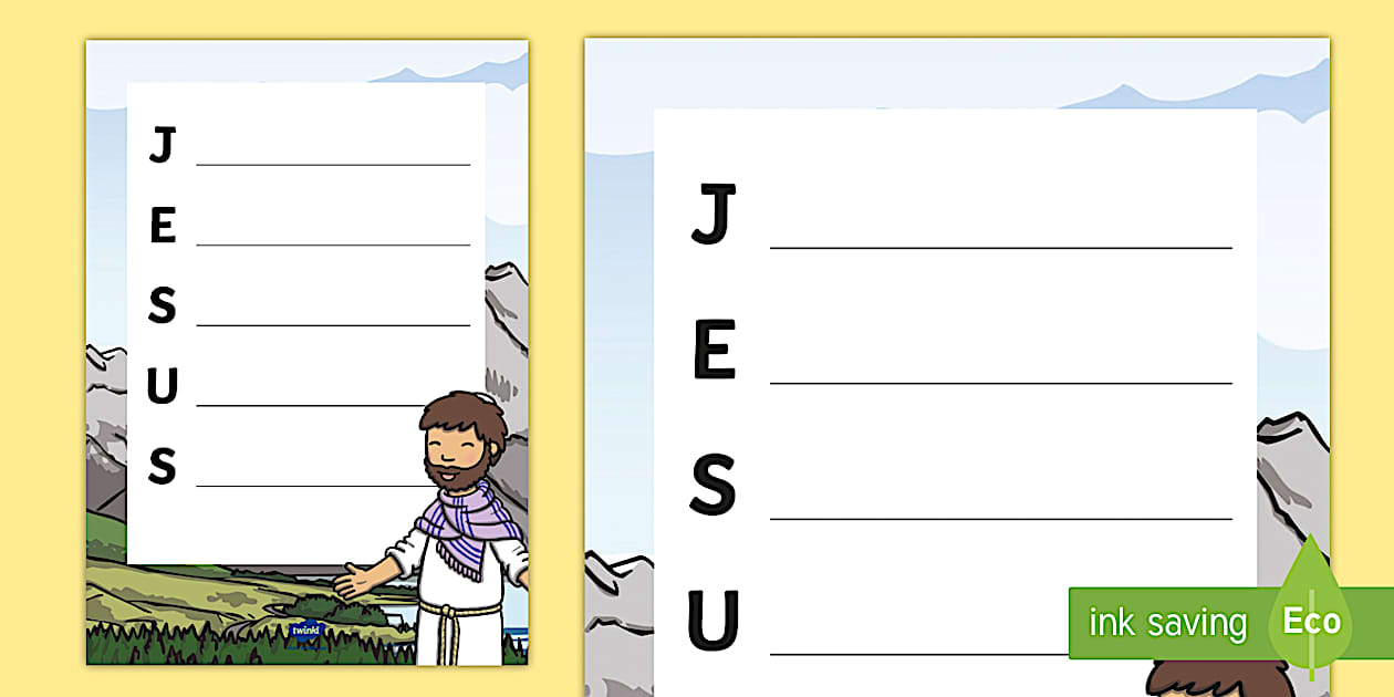 SA Pentecost: Jesus Acrostic Poem - Twinkl
