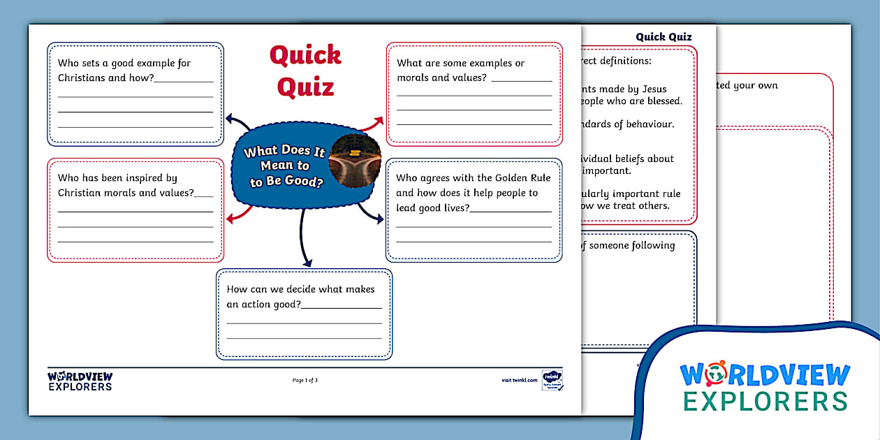 RE: Exploring Morals and Values:LKS2 Quick Quiz & Reflection
