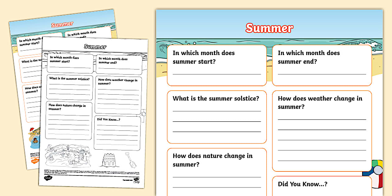 Summer Fact File Template - Twinkl Primary (teacher made)