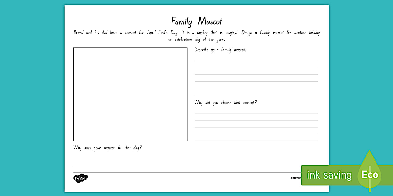 Celebration Day Family Mascot Worksheet / Worksheet to Support Teaching ...