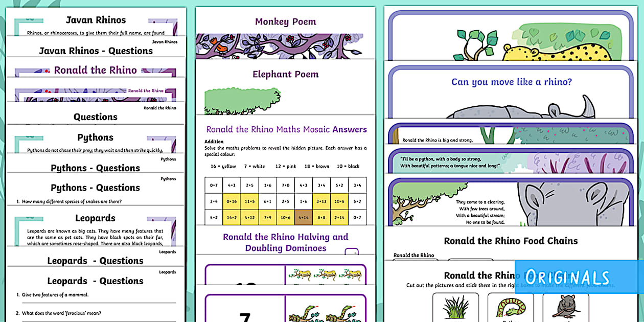 Ronald the Rhino Resource Pack (Teacher-Made) - Twinkl