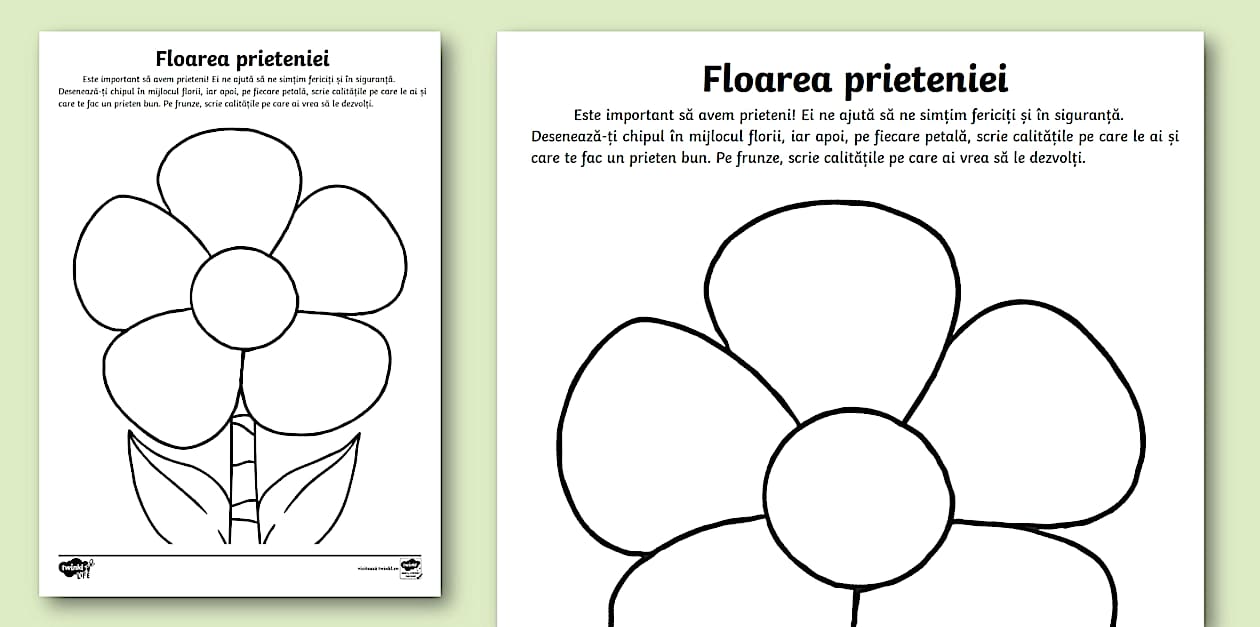 Floarea prieteniei – Fișă de activitate - Twinkl