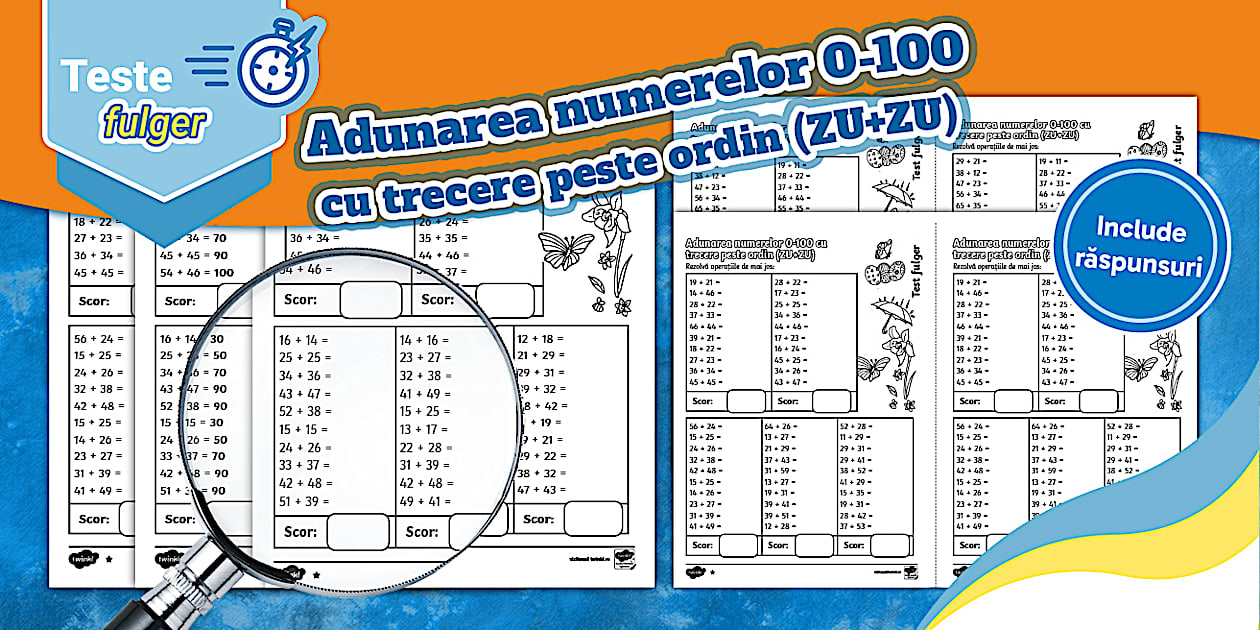 Adunarea 0-100 cu trecere peste ordin (ZU+ZU) – Test fulger