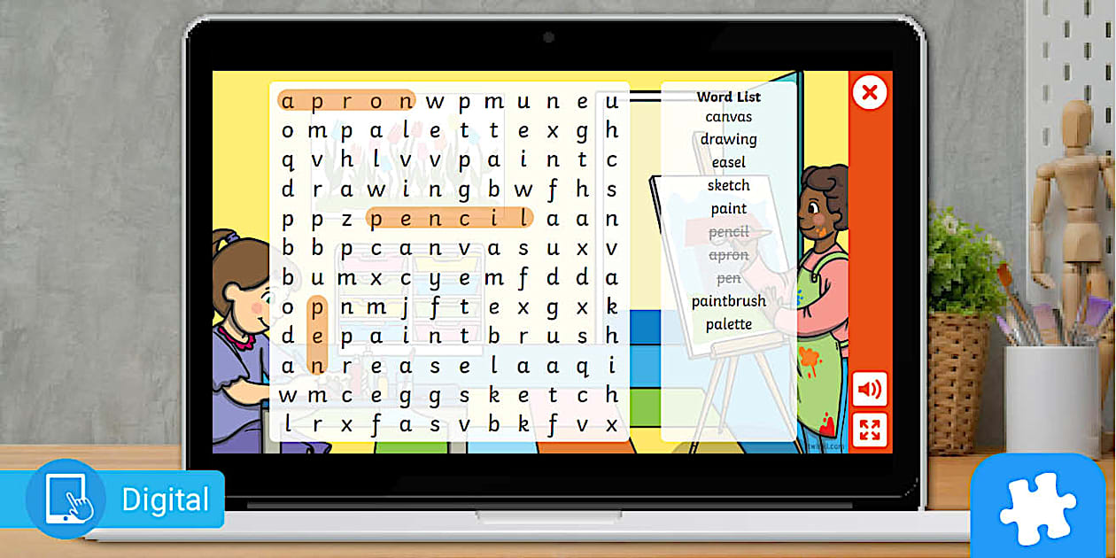 Fun Interactive Art Word Search Puzzle Game - Twinkl Puzzled