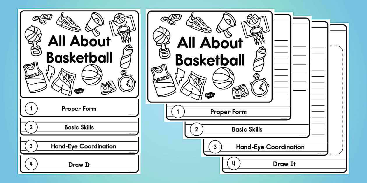 All About Basketball Flipbook for K-2nd Grade - Twinkl