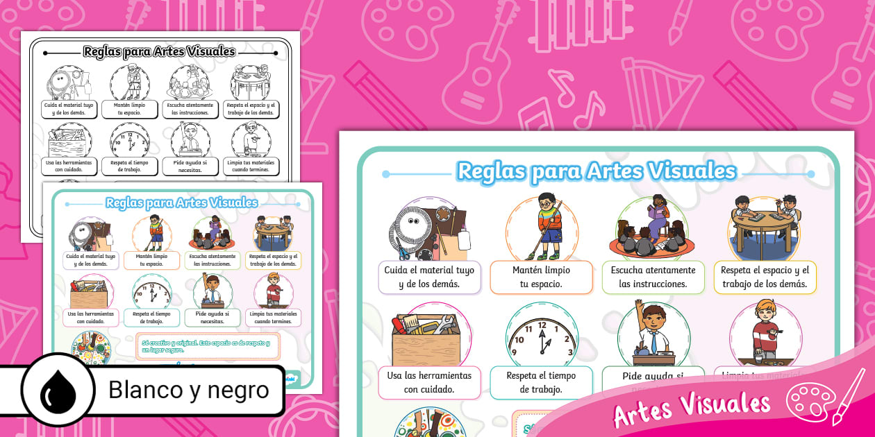 Póster | Reglas | Artes Visuales | (teacher made) - Twinkl