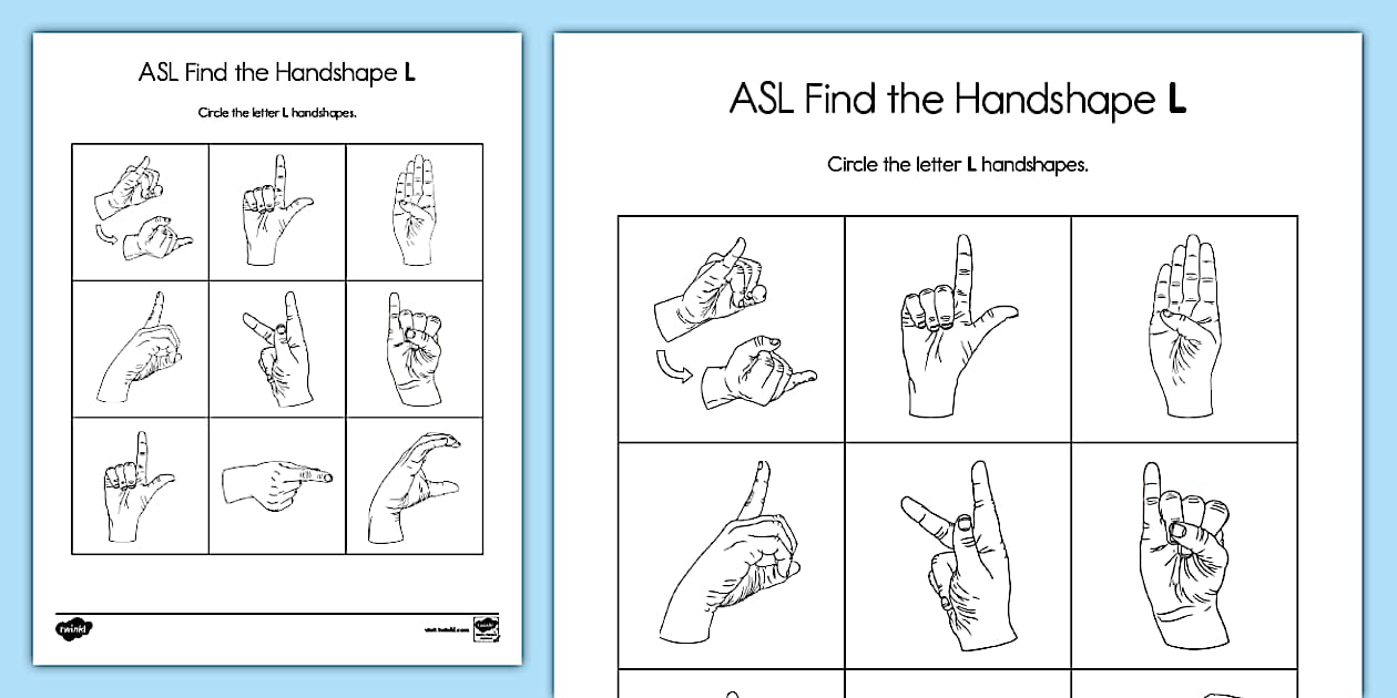 ASL Find the Handshape Letter L (teacher made) - Twinkl