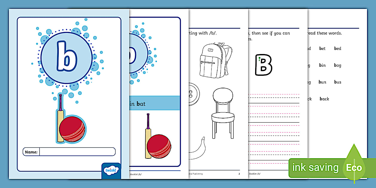 Sound-Symbol Booklet /b/ (Teacher-Made) - Twinkl
