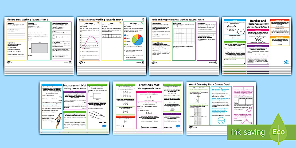 Year 6 Differentiated Maths Mats Bumper Activity Pack