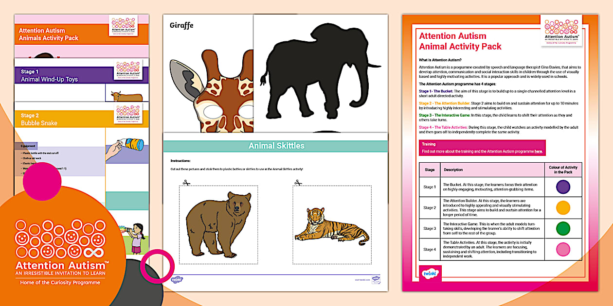 Attention Autism Animal Activity Pack (teacher made)