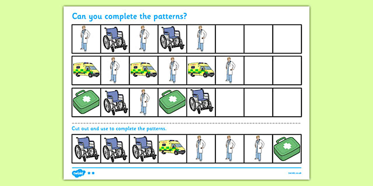 Doctor's Surgery Complete the Pattern Worksheet
