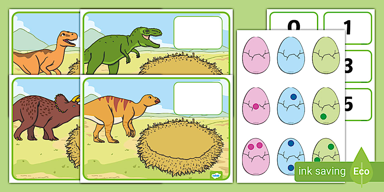 Dotty Dinosaurs Matching Numeral and Quantity Activity
