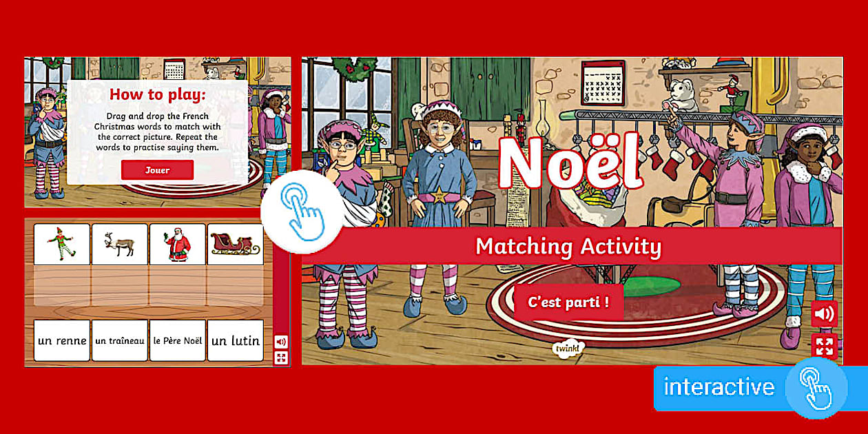 👉 French: Christmas Interactive Matching Game - Twinkl