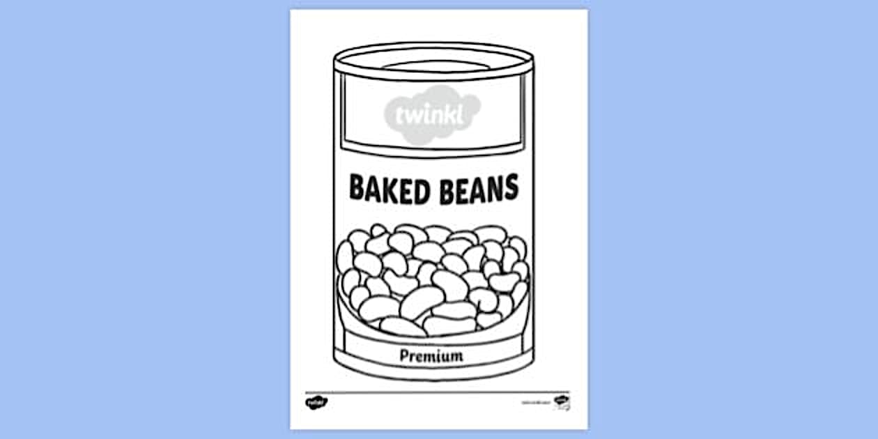 Tin Of Baked Beans Colouring Sheet | Colouring Sheets