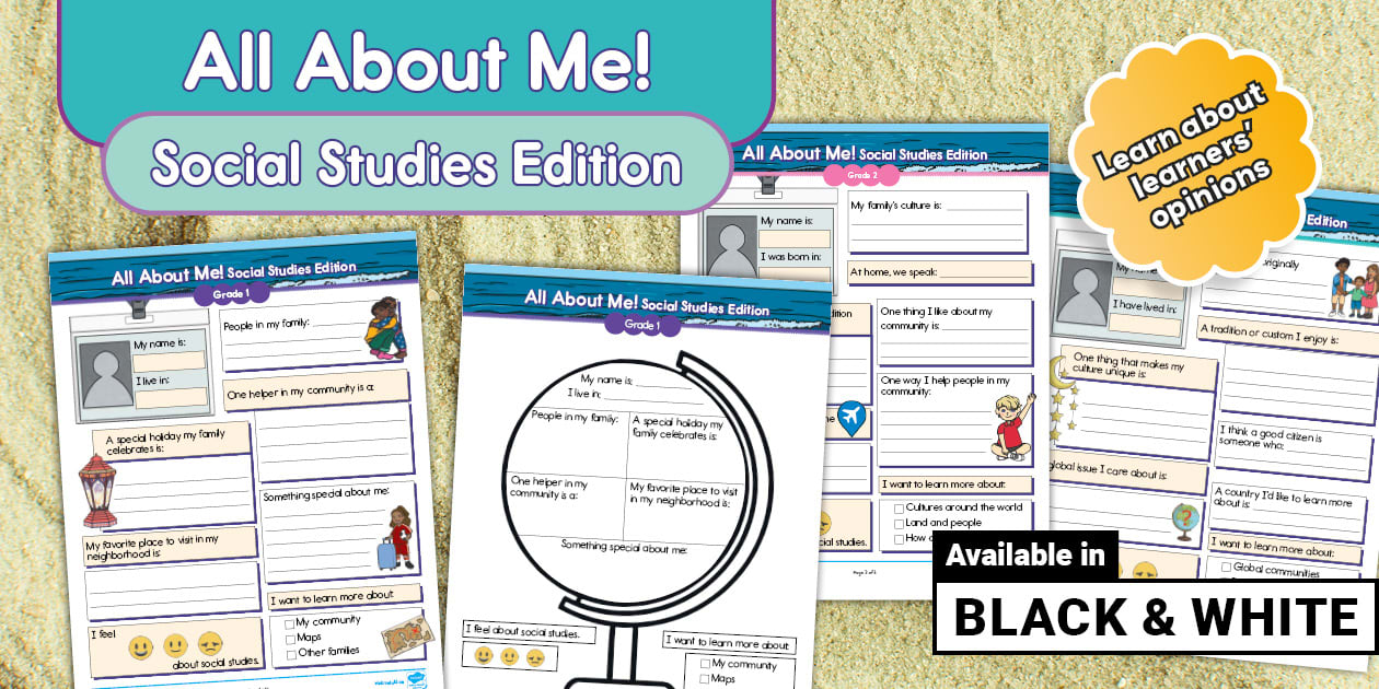 All About Me Social Studies Activity Sheet (Primary)