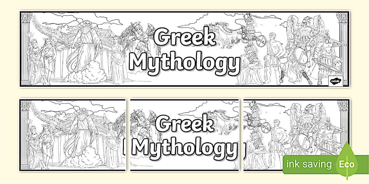 Greek Mythology Colouring Display Banner (teacher made)