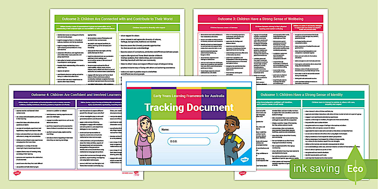 Five Outcomes Of The EYLF - Tracker Document (teacher made)