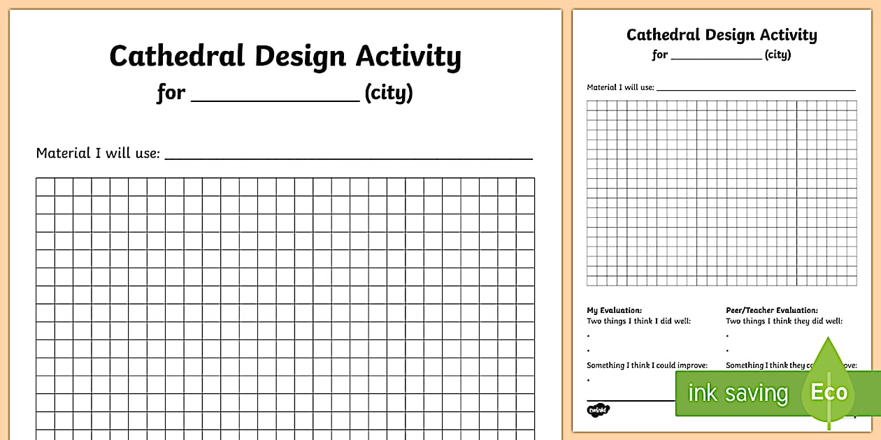 KS1 Cathedral Design Worksheet / Worksheet - Twinkl