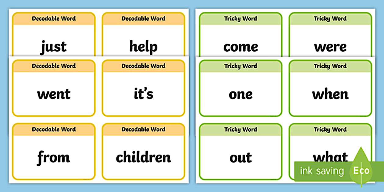 Decodable and Tricky Word Cards (teacher made) - Twinkl