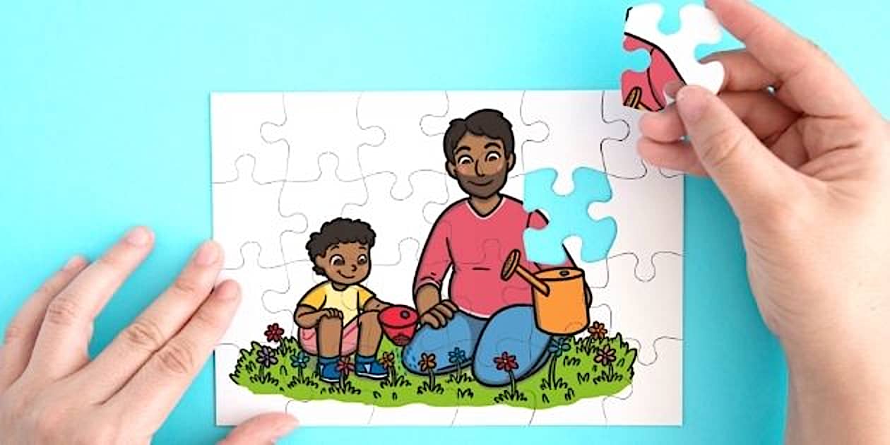 اطبع نشاط لغز الصور المتقطعة عن عيد الأب لطلابك وأطفالك.