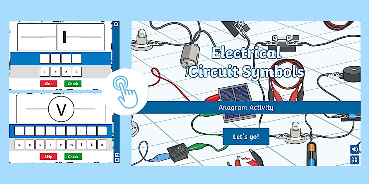 Electrical Circuit Symbols Interactive Anagram Activity