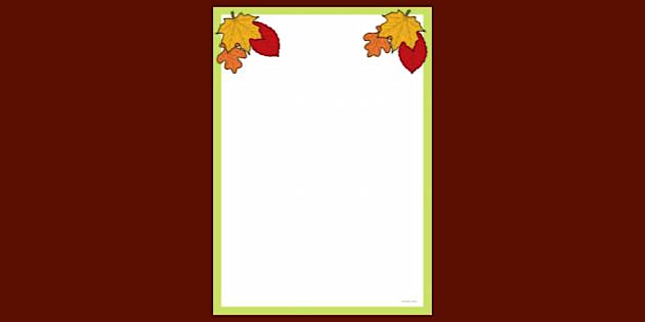 Simple Blank Autumn Page Border | Page Borders | Twinkl