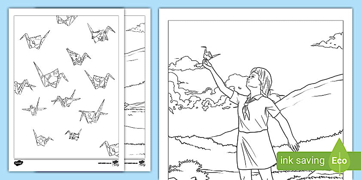 Sadako Sasaki Colouring Pages (Teacher-Made) - Twinkl
