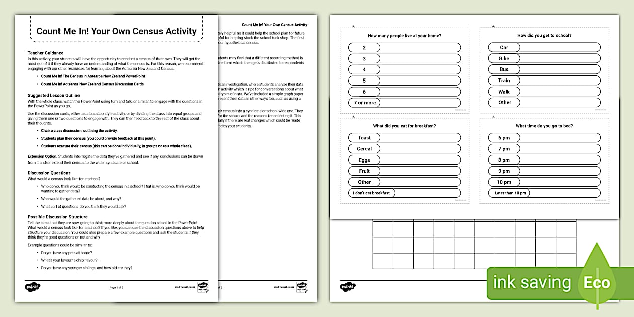 Count Me In! Conduct Your Own Census Activity (Teacher-Made)