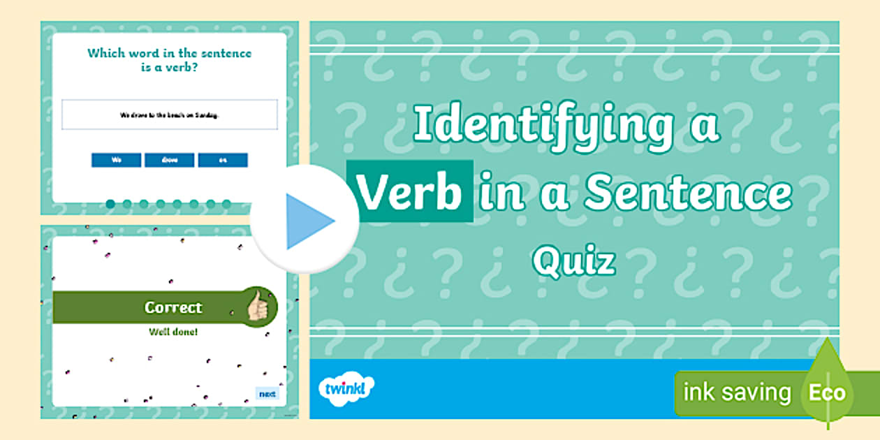 Identify the Verb in the Sentence | Grammar PowerPoint Quiz