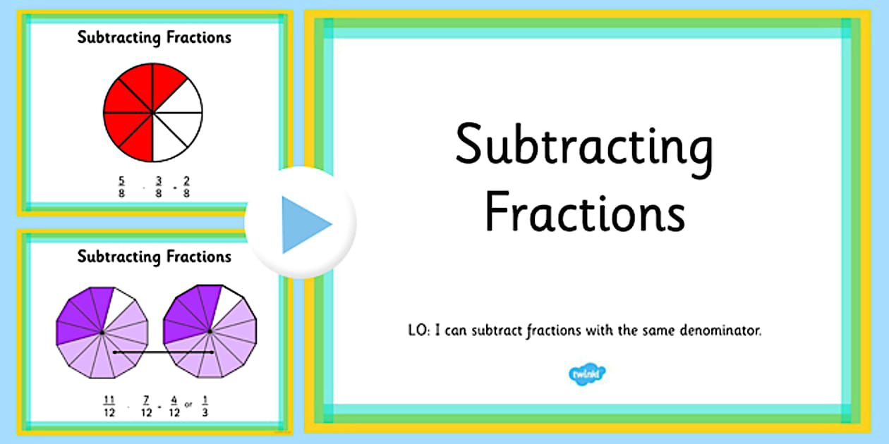 Subtracting Fractions With The Same Denominator Powerpoint