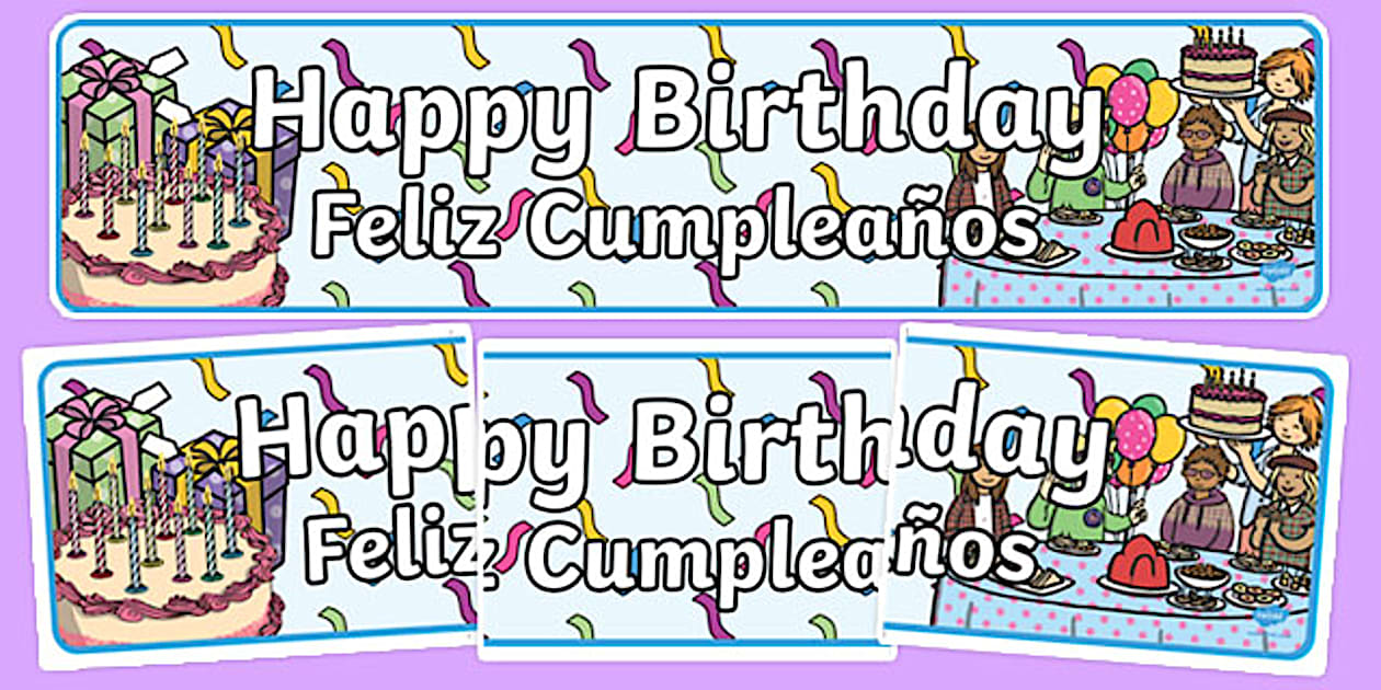 Birthdays Display Banners Spanish Translation (Teacher-Made)