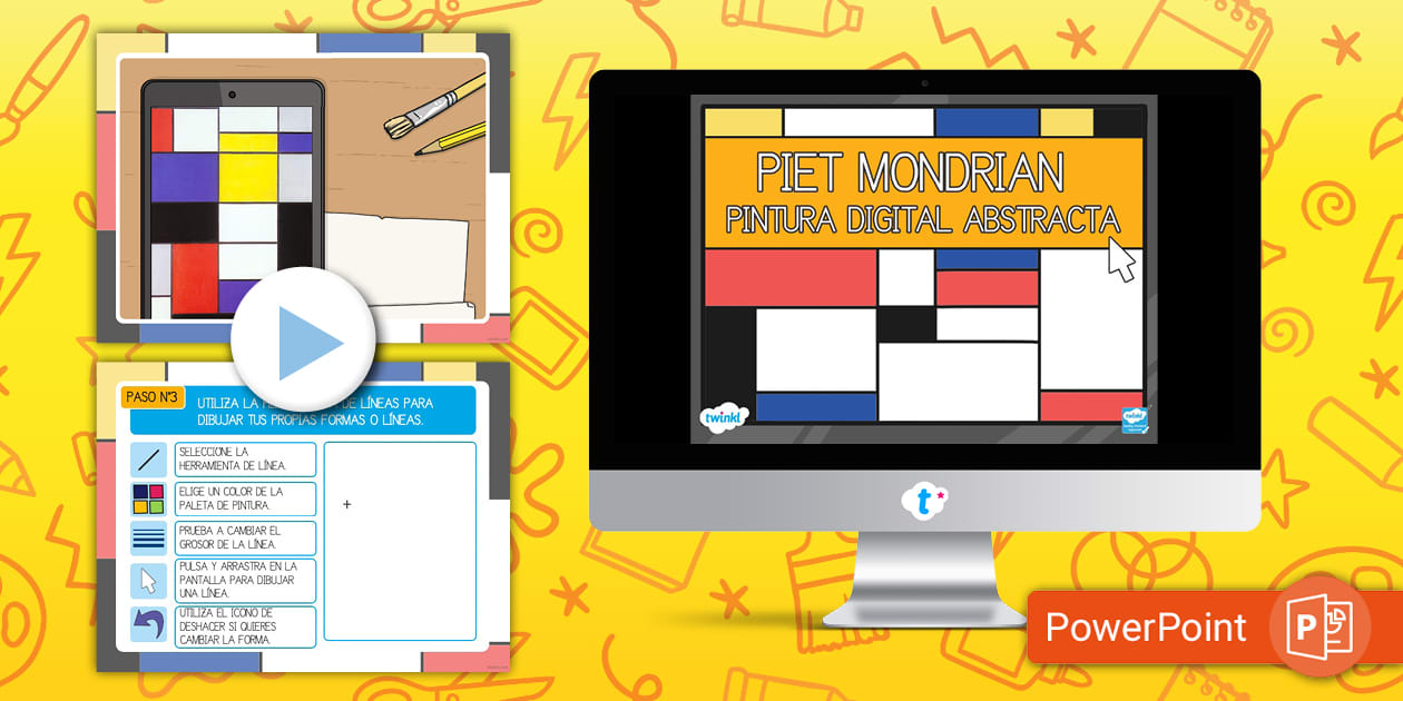 Presentación: Piet Mondrian - Pintura digital abstracta