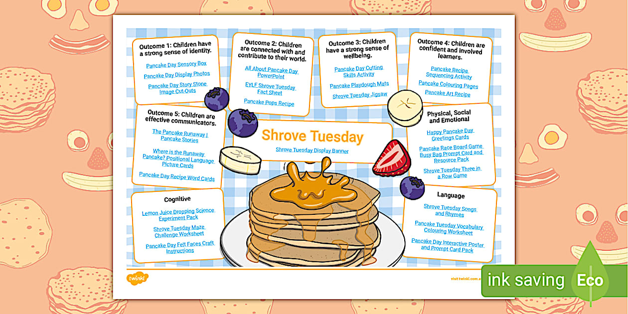 Shrove Tuesday Topic Planner - Educational Planner - Twinkl