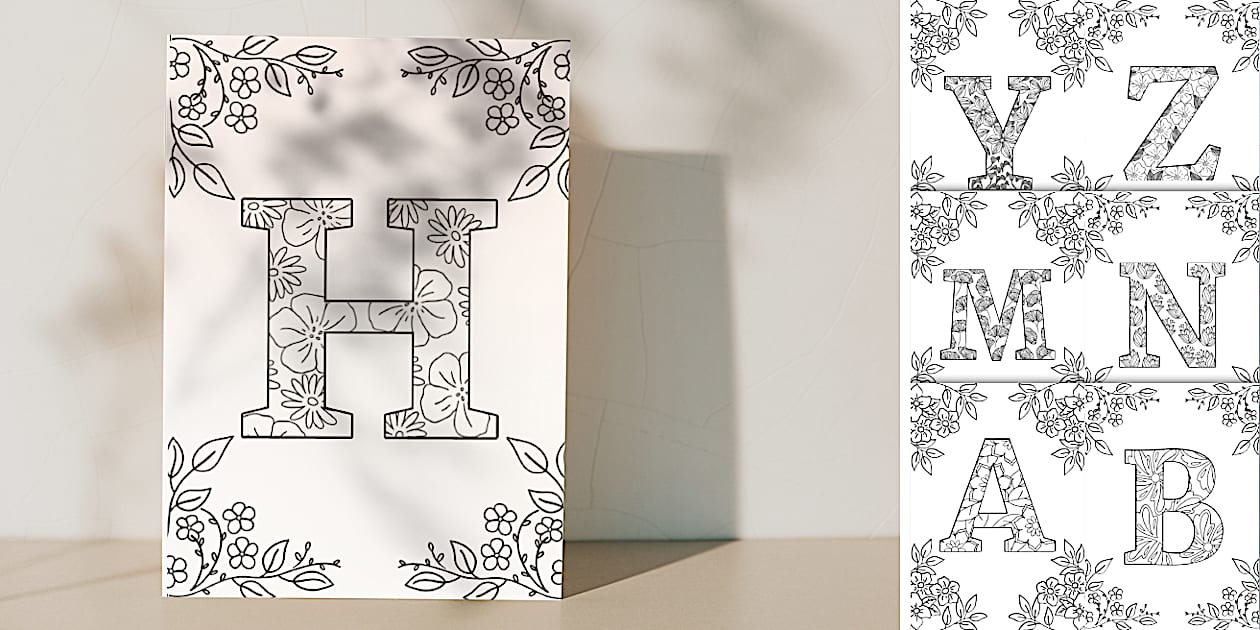 Letter Mindfulness Colouring Card Pack | Twinkl Party