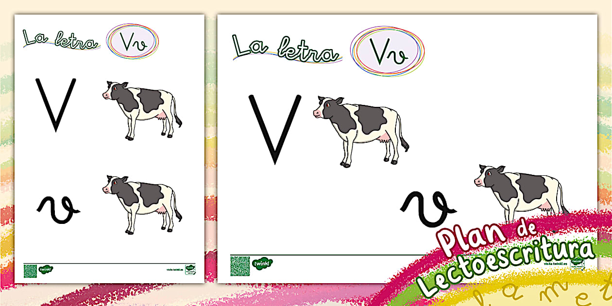Plan de lectoescritura: La letra V - Póster (teacher made)