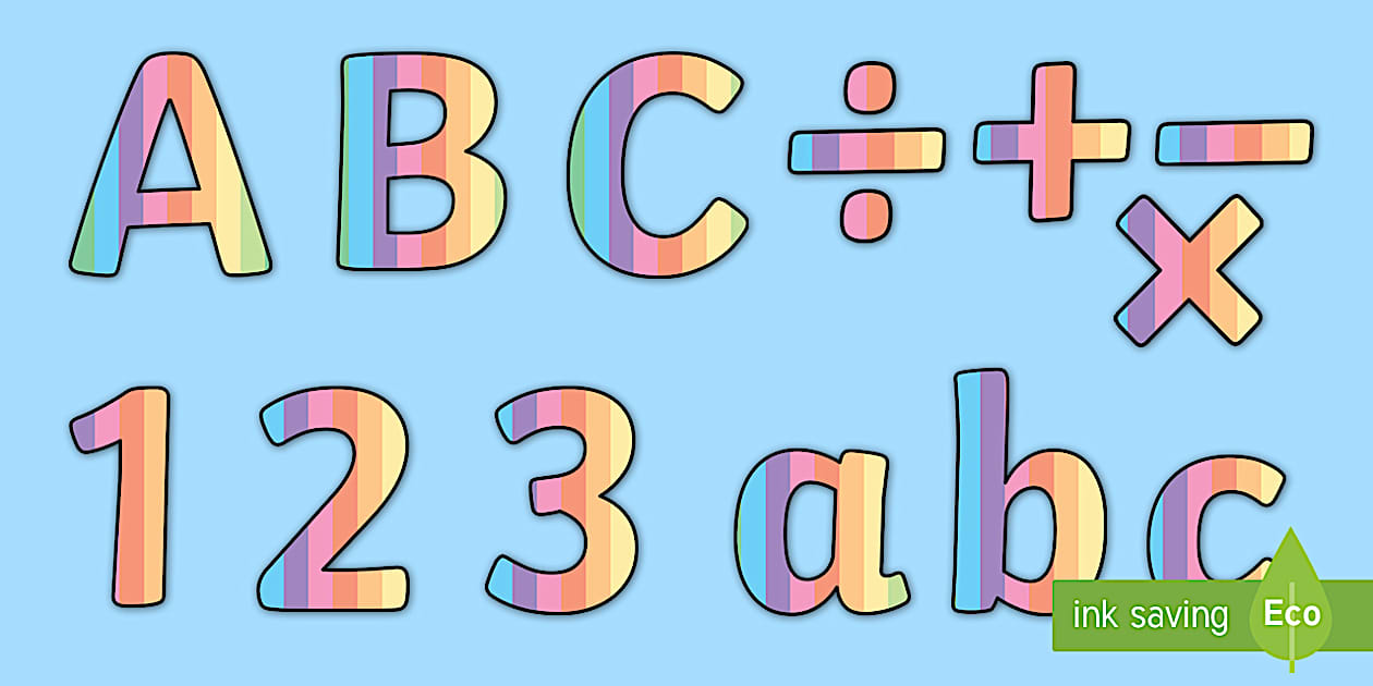 Pastel-Coloured Stripe Display Lettering (teacher made)