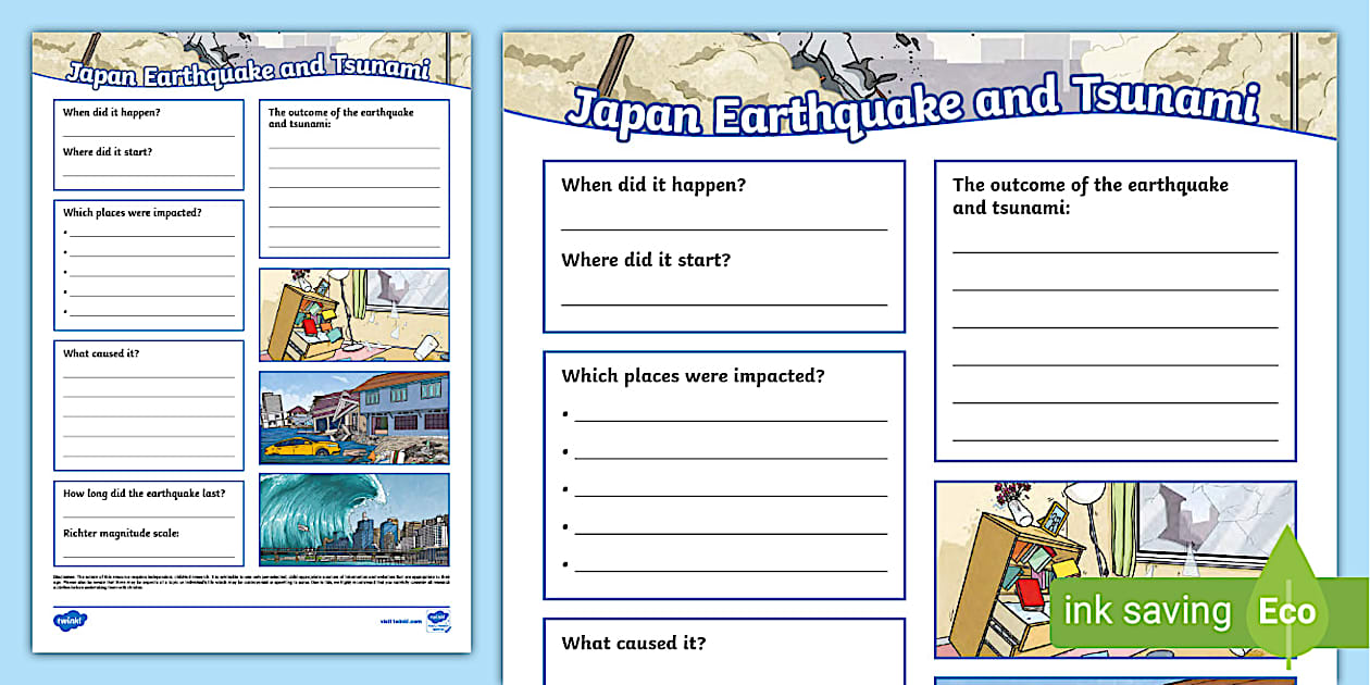 Japan Tsunami Fact File Template | Tsunami and Earthquake