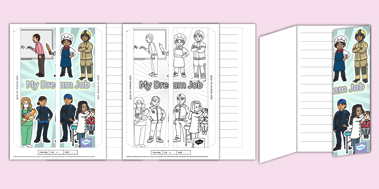 My Dream Job Folding Writing Template (teacher made)