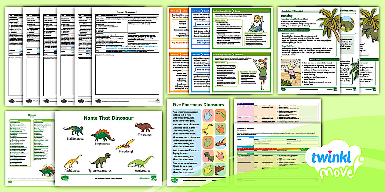👉 Twinkl Move - Reception Dance: Dinosaurs Unit Pack