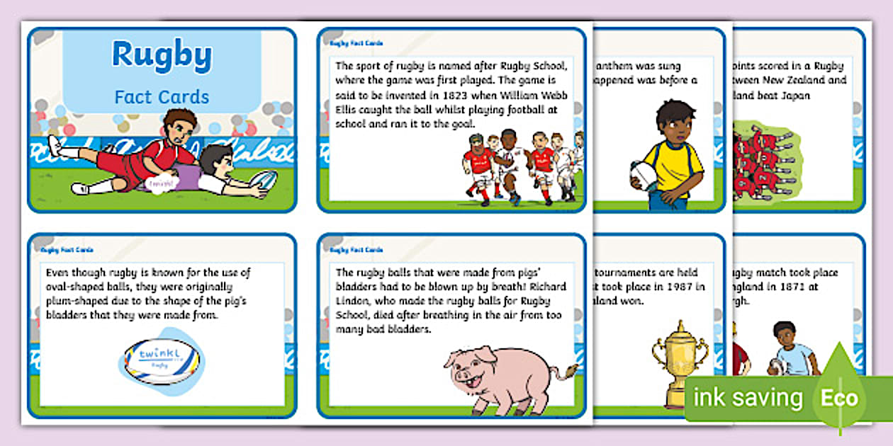 Editable Amazing Rugby Display Fact Cards (teacher made)