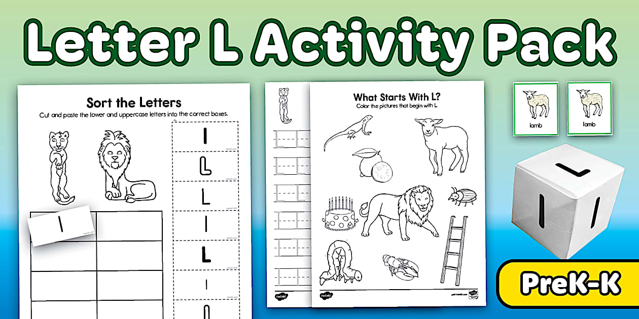 Letter L Worksheet and Activity Pack for PreK-K