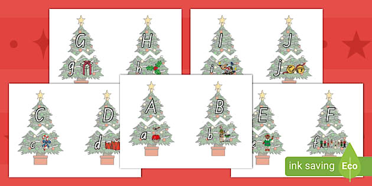 Twinkl Phonics Christmas - Alphabet Lower Case and Upper Case Matching Game