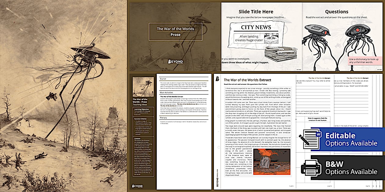 The War of the Worlds Lesson 1: Prose (teacher made)